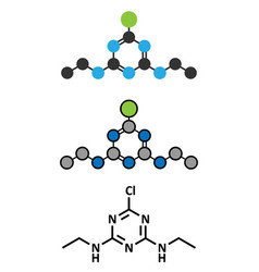 Simazine herbicide molecule skeletal formula Vector Image