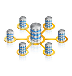 Isometric concept data network management Vector Image