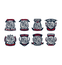 Set of colorful emblems logos stickers Royalty Free Vector