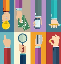 Business icons in outline style Royalty Free Vector Image