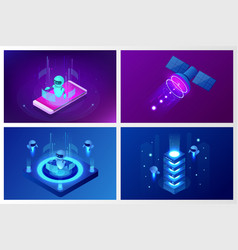 Isometric artificial intelligence concept Vector Image