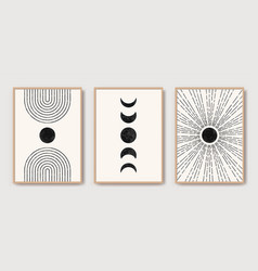 Line art boho sun arc arch mid century modern Vector Image