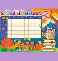 Autumn frame with owl teacher 1 Royalty Free Vector Image