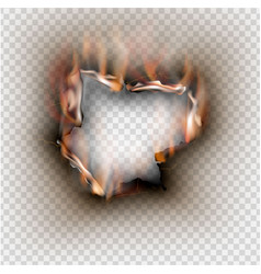 Set hole torn in ripped paper with burnt Vector Image