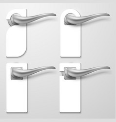 Silver realistic door handle with do not disturb Vector Image