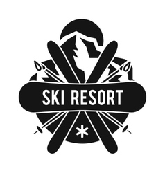 Ski resort logo emblems labels badges Royalty Free Vector