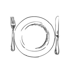 Sketch of plate Royalty Free Vector Image - VectorStock