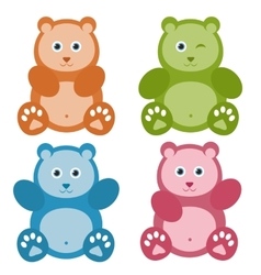 Set clip art of teddy bears Royalty Free Vector Image