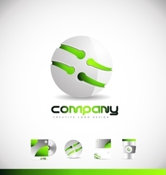 Green sphere 3d technology logo icon design Vector Image