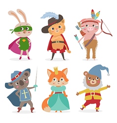 Cute kids in different costume Royalty Free Vector Image