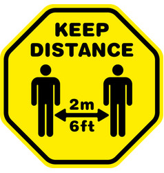 Social distancing signage or floor sticker Vector Image