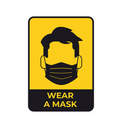 Please wear medical mask signage or floor sticker Vector Image