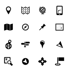Black map icons set Royalty Free Vector Image - VectorStock
