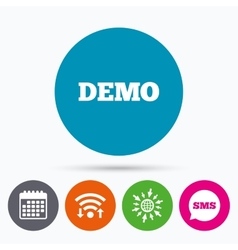 Demo sign icon demonstration symbol Royalty Free Vector