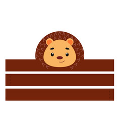 Printable hedgehog paper crown diy cut party Vector Image