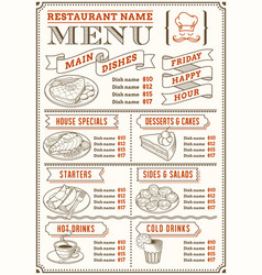 Chalkboard restaurant menu template Royalty Free Vector