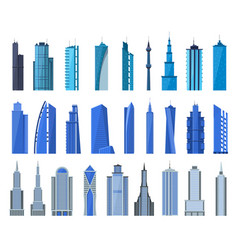 Skyscraper buildings modern house architecture set