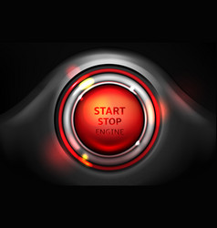 Car engine start stop button ignition push circle Vector Image
