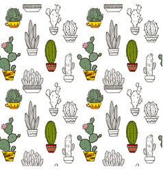 Cactus seamless pattern Royalty Free Vector Image