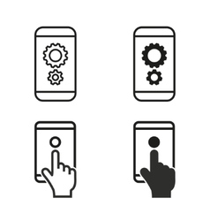 Digital interaction icon set Royalty Free Vector Image