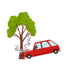 Car accident comic style Royalty Free Vector Image