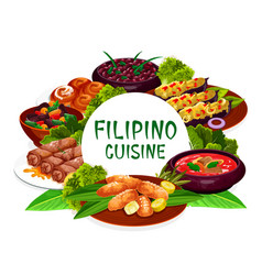 Filipino cuisine restaurant food dishes Royalty Free Vector