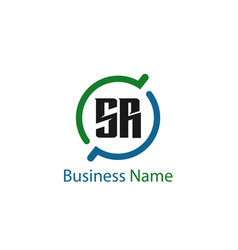 3d letter sr or srl initial alphabet logo design Vector Image