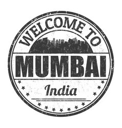 Mumbai skyline vintage sketch Royalty Free Vector Image