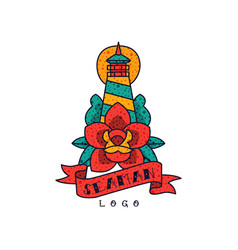 Vintage hand drawn lighthouse emblem Royalty Free Vector