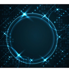 Stylized glowing background with digital symbols Vector Image