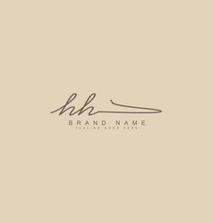 Initial letter hh logo - handwritten signature Vector Image
