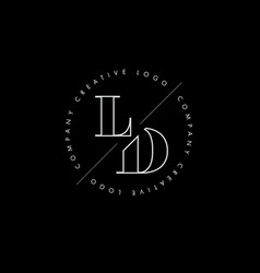 Ld modern letter logo design with swoosh Vector Image