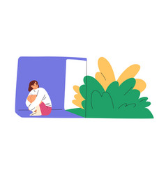 Sad social phobia anxiety disorder psychology Vector Image