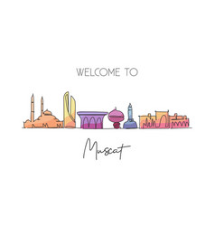 Muscat oman city skyline silhouette Royalty Free Vector