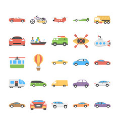 Creative flat icons set transport Royalty Free Vector Image