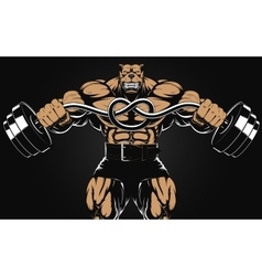 Angry dog bodybuilder Royalty Free Vector Image