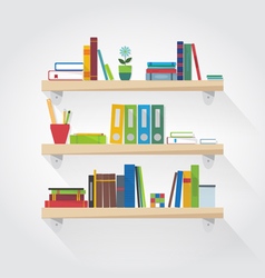 Wooden shelves with books Royalty Free Vector Image