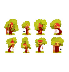 Apple tree house cartoon Royalty Free Vector Image