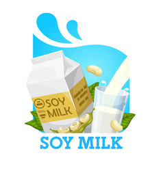 Soy milk label splash natural and fresh Royalty Free Vector