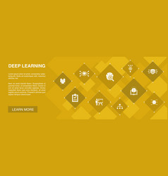 Deep learning infographic 10 steps ui design Vector Image
