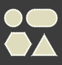 Blank postage stamps different shapes set Vector Image