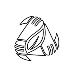 Triangle hand commitment teamwork together Vector Image