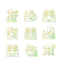 Cropland gradient linear icon Royalty Free Vector Image