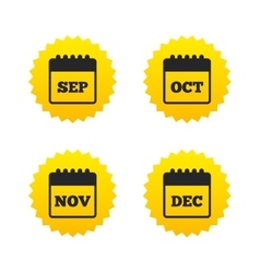 Calendar september november october december Vector Image