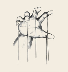 Puppet master hand Royalty Free Vector Image - VectorStock