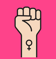 Female hands feminist sign feminism symbol Vector Image