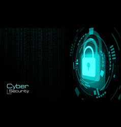 Polygonal lock on binary code background Vector Image
