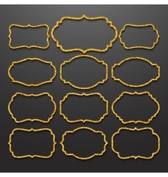 Set vintage gold label frames Royalty Free Vector Image