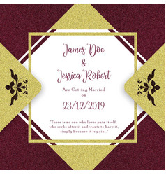Royal wedding invitation card template Royalty Free Vector