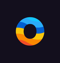 O colorful low poly letter logo icon design Vector Image